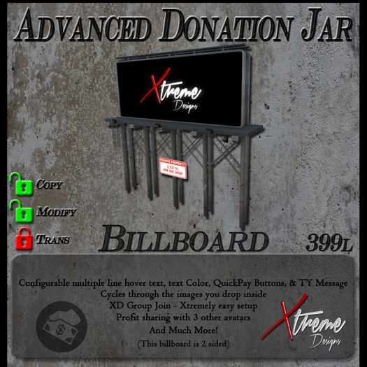 Second Life Marketplace - Billboard Donation Jar